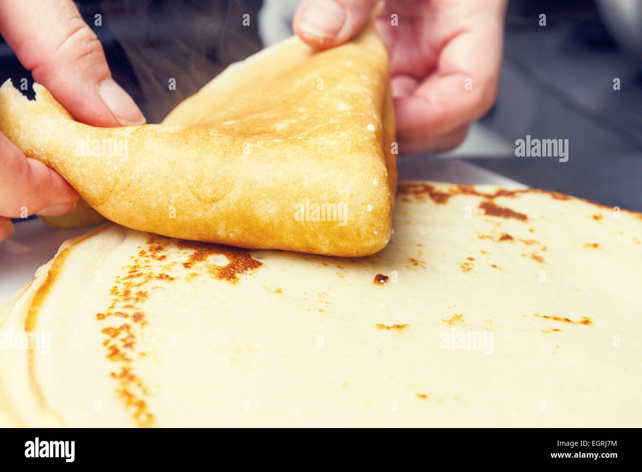 making sweet pancake Stock Photo - Alamy