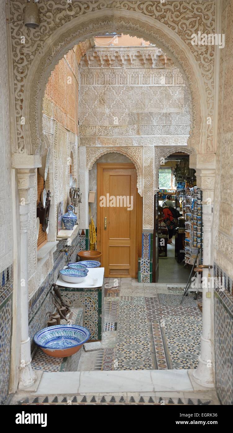 Moorish architecture The Alhambra Granada Spain Stock Photo - Alamy