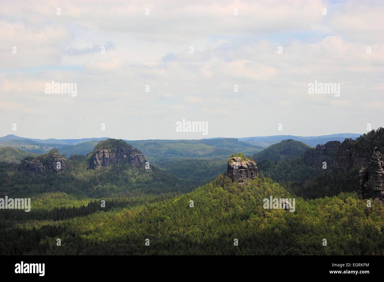 Panoramic view of Winterstein, Saxon Switzerland Stock Photo - Alamy