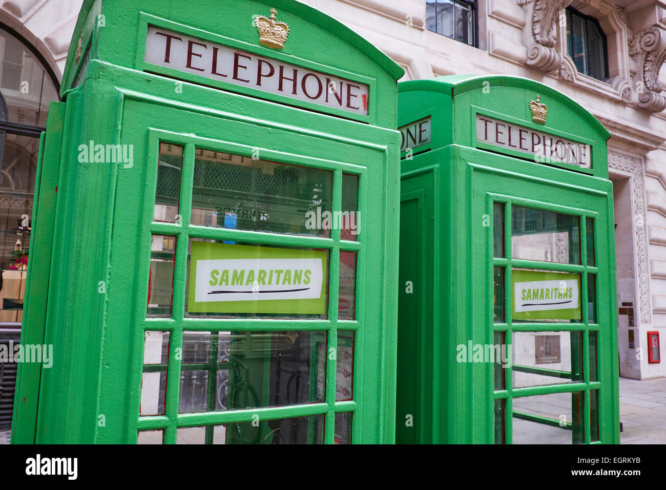 Samaritans Green Public Phone Boxes Marking The 60th Year Of The ...