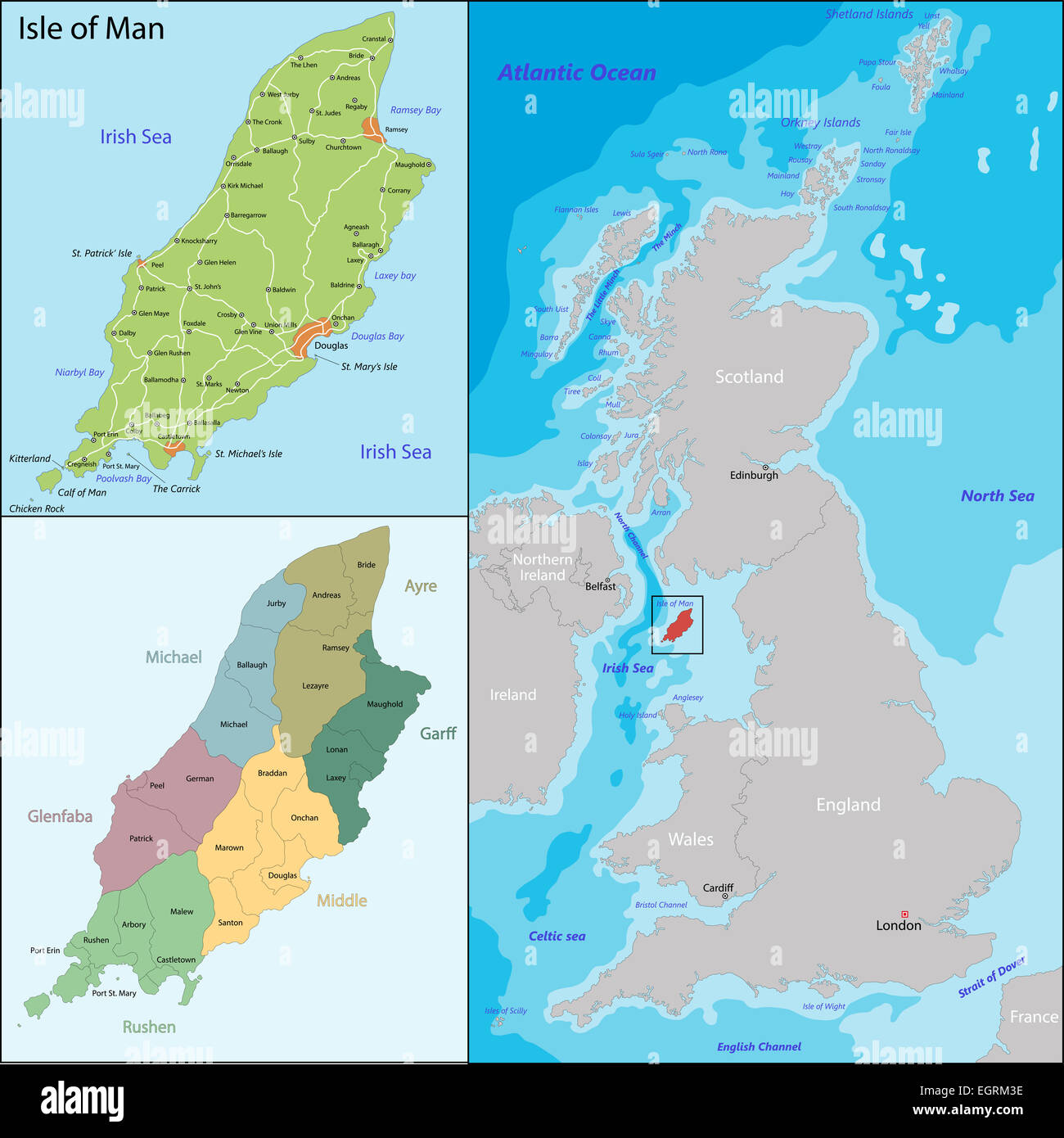 Douglas isle of man map hi-res stock photography and images - Alamy
