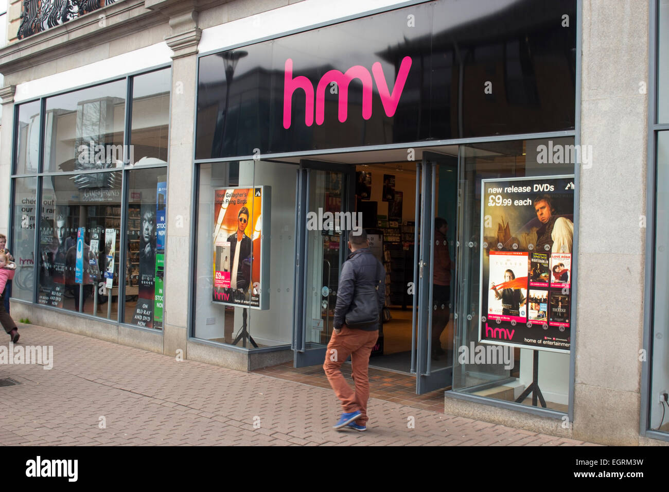 HMV Shop Fitzroy Street Cambridge Cambridgeshire CB1 1EW Stock Photo ...