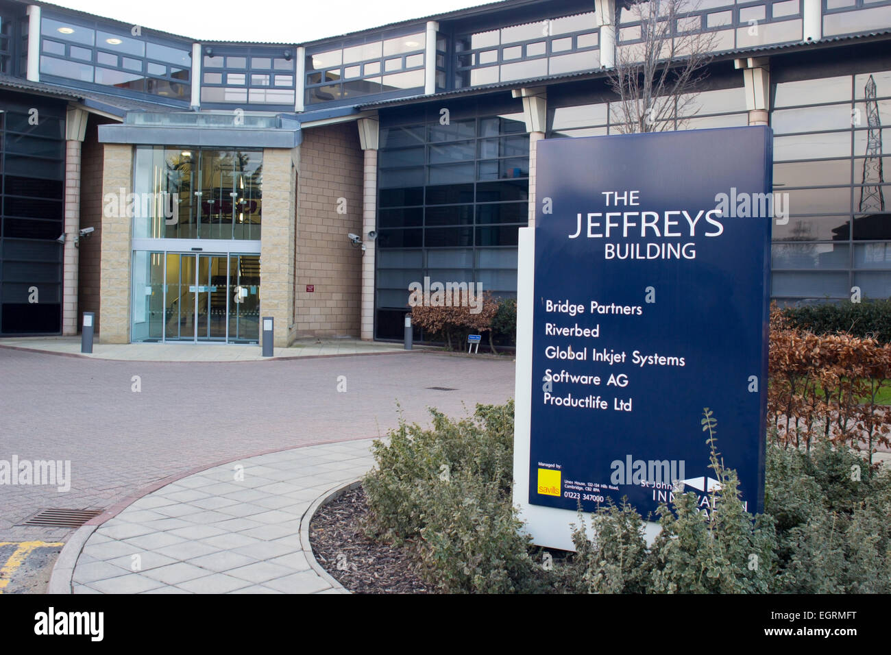 The Jeffreys Building Entrace Sign at St John's Innovation Centre ...