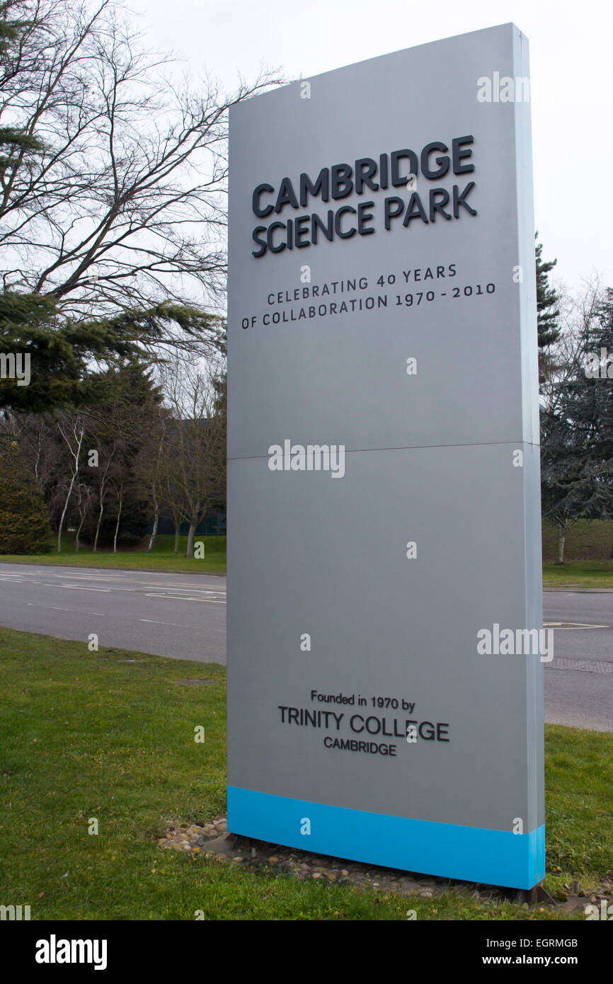 Cambridge Science Park Entrance sign in Cambridge Stock Photo - Alamy