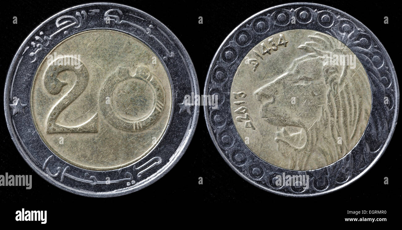20 dinars coin, Algeria, 2013 Stock Photo - Alamy