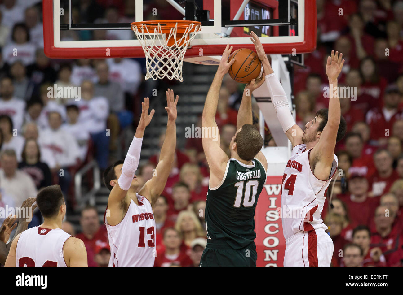 Madison, Wisconsin, USA. 1st March, 2015. Wisconsin Badgers forward ...