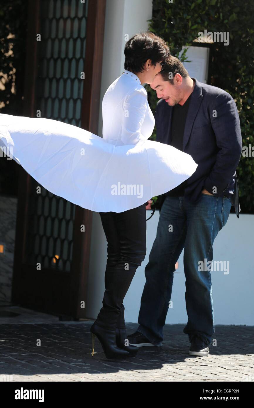 Kris Jenner leaves Cecconi's with a male friend after having lunch ...