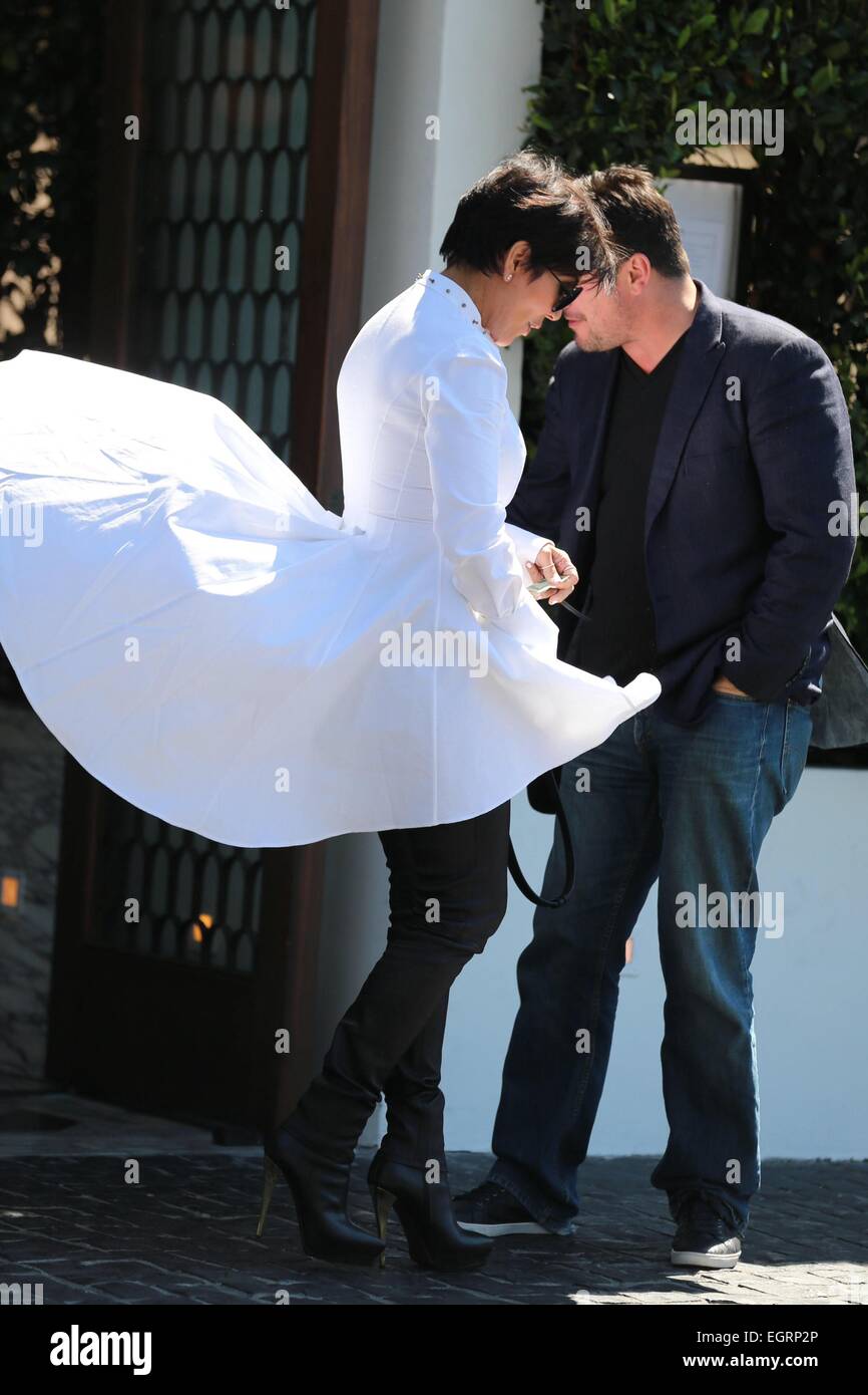 Kris Jenner leaves Cecconi's with a male friend after having lunch ...