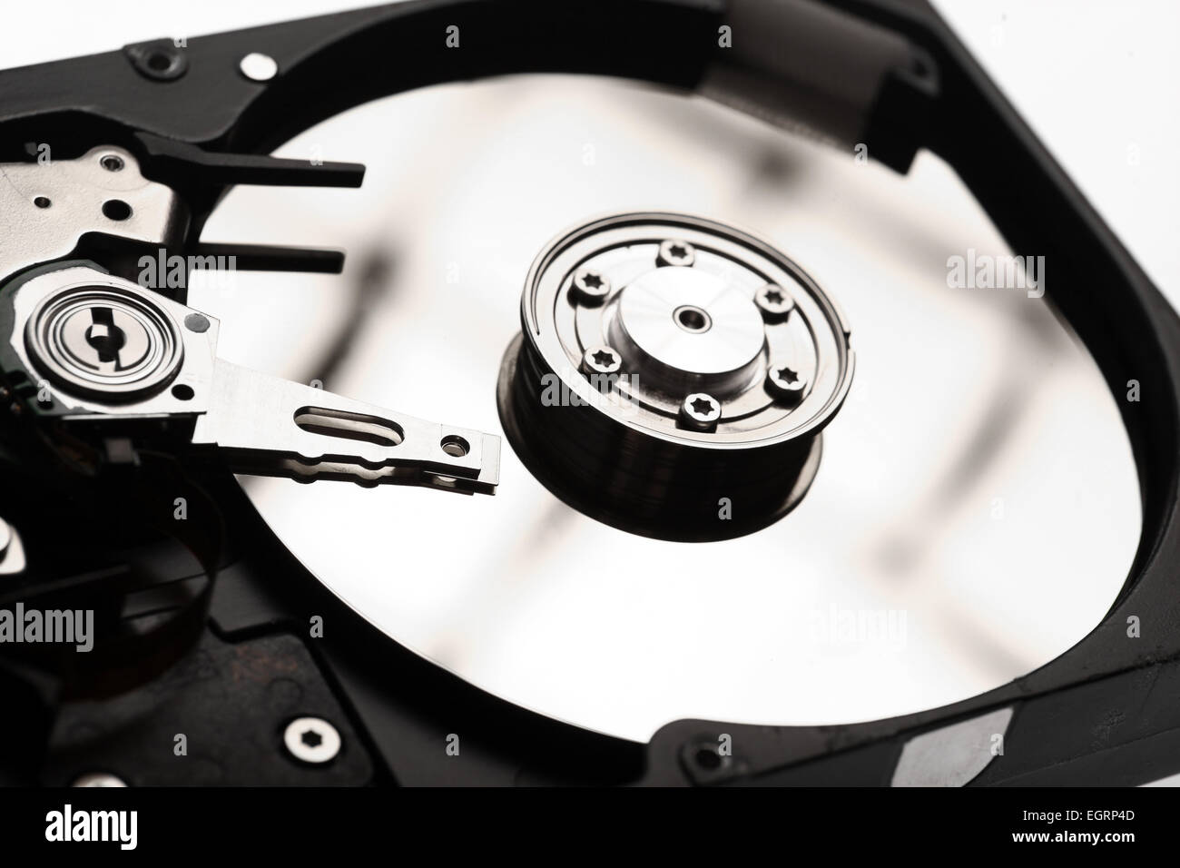 Picture with details from inside a computer hard drive Stock Photo - Alamy