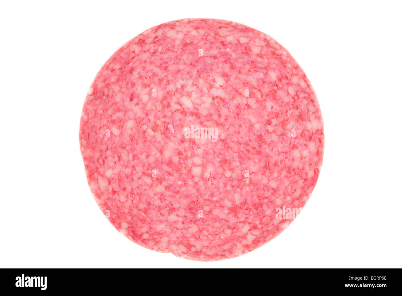 Picture of a single danish salami slice Stock Photo - Alamy