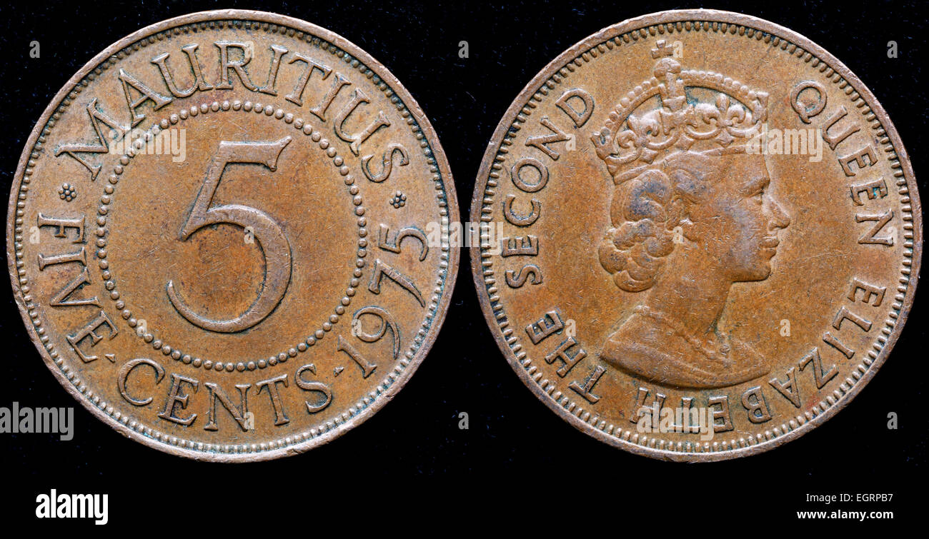 5 cents coin, Mauritius, 1975 Stock Photo - Alamy