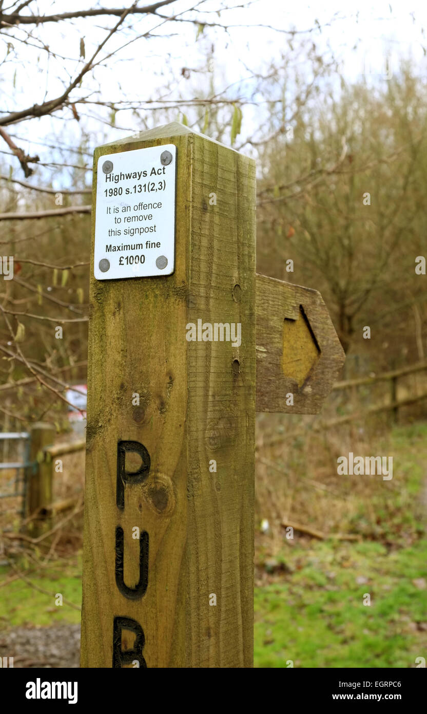 Theft warning sign on a public footpath sign 1 March 2015 Stock Photo ...