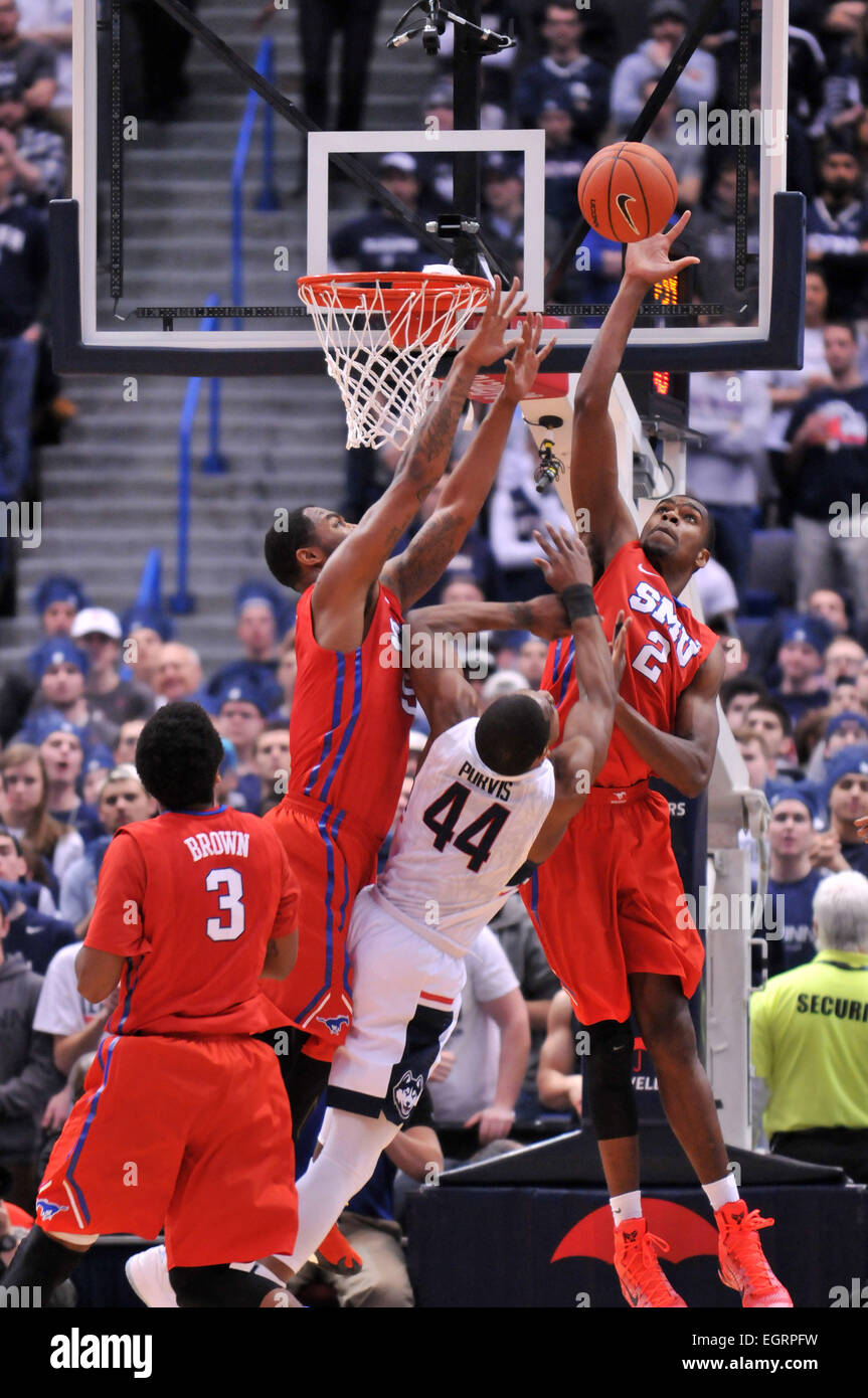 Hartford, Connecticut, UK. 1st March, 2015. Yanick Moreira(2) of SMU ...