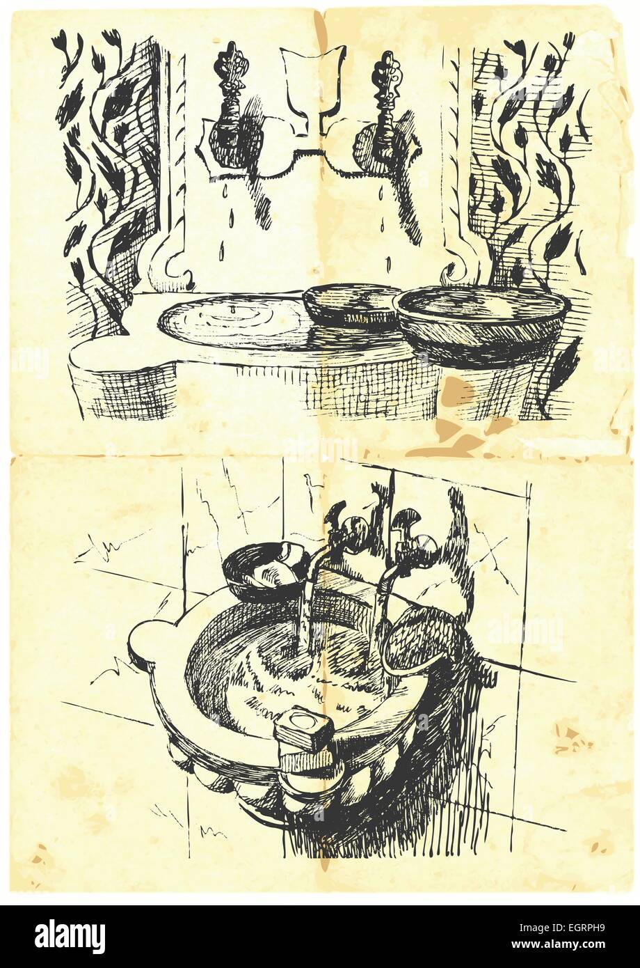 Roman Baths Illustration Stock Photos & Roman Baths Illustration Stock ...