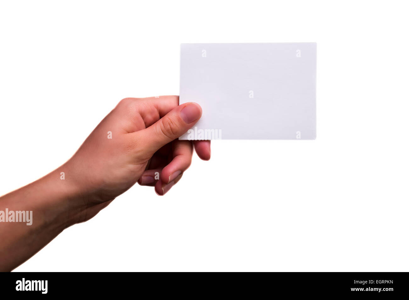 Female Hand Holding a Blank Note Stock Photo - Alamy