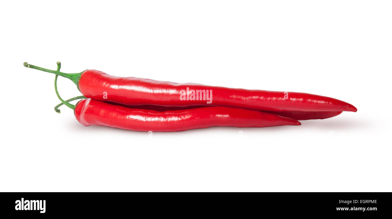 Heap of red chilli peppers isolated on white background Stock Photo - Alamy