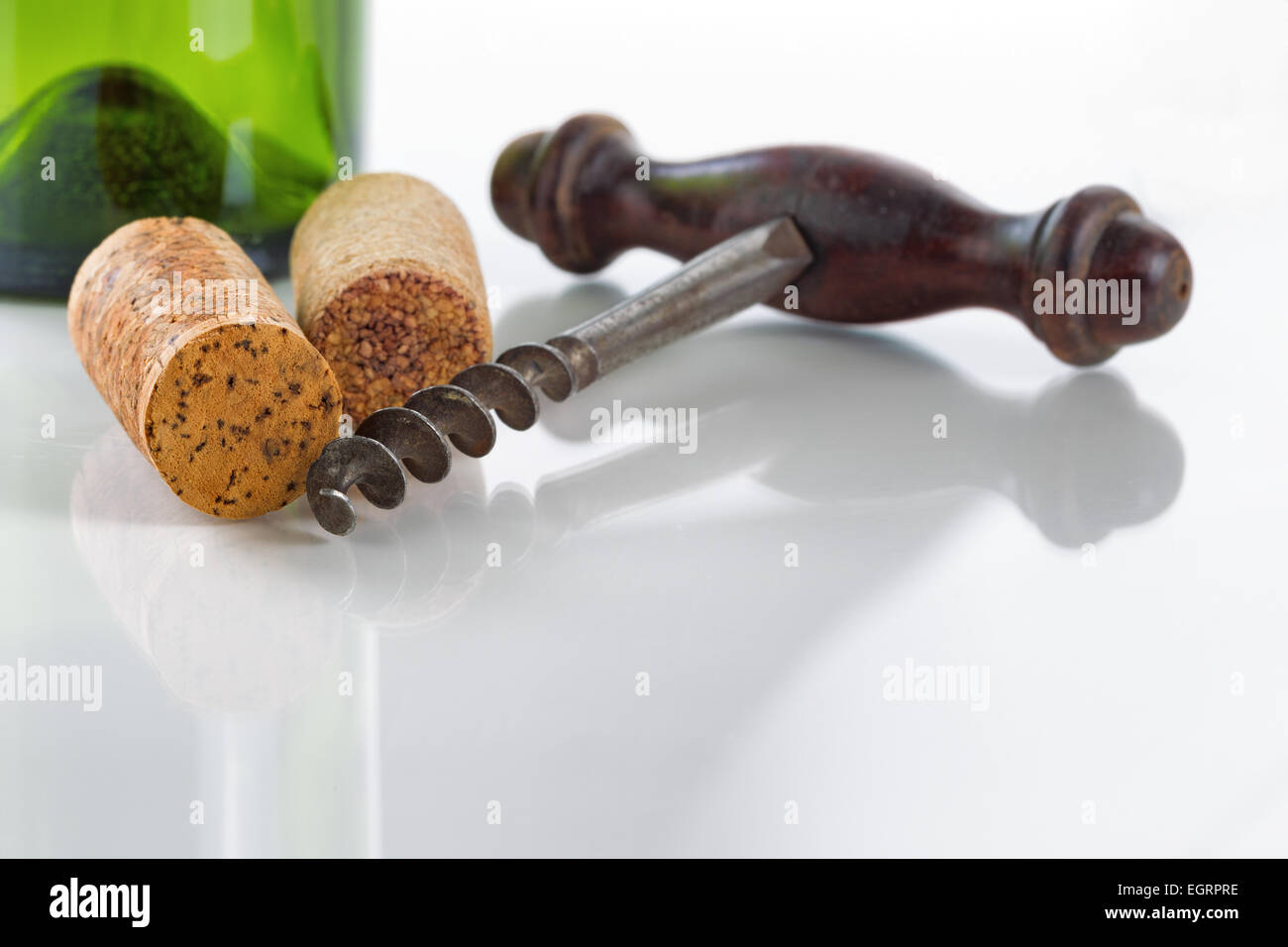 Antique corkscrew wine bottle glass hi-res stock photography and images ...