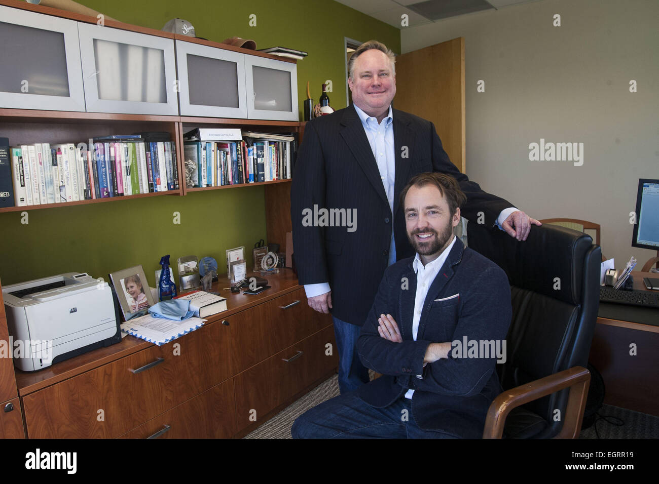 Los Angeles, California, USA. 10th Feb, 2015. Meb Faber, right, and ...