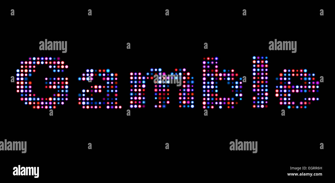 Gamble led text Stock Photo - Alamy