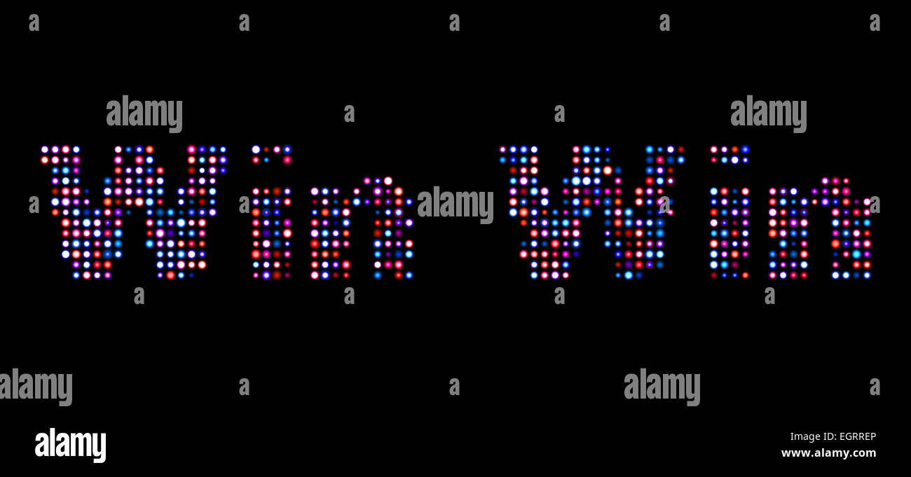 Win win led text Stock Photo - Alamy