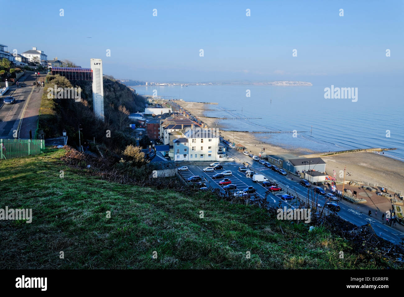 An expanse of the Shanklin beaches is pictured of the traditional ...