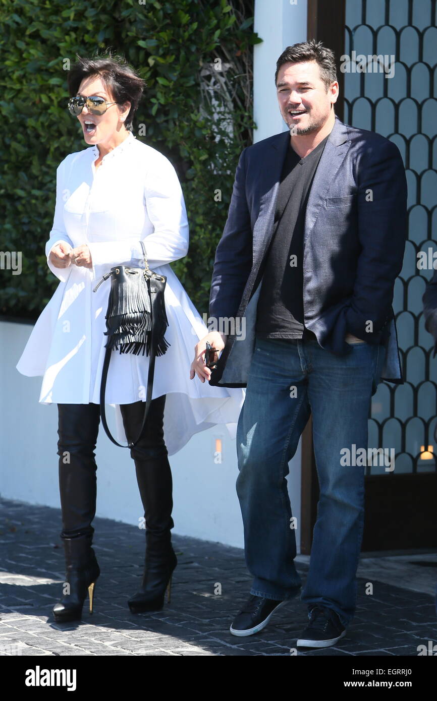 Kris Jenner and Dean Cain seen leaving Cecconi's after having lunch ...
