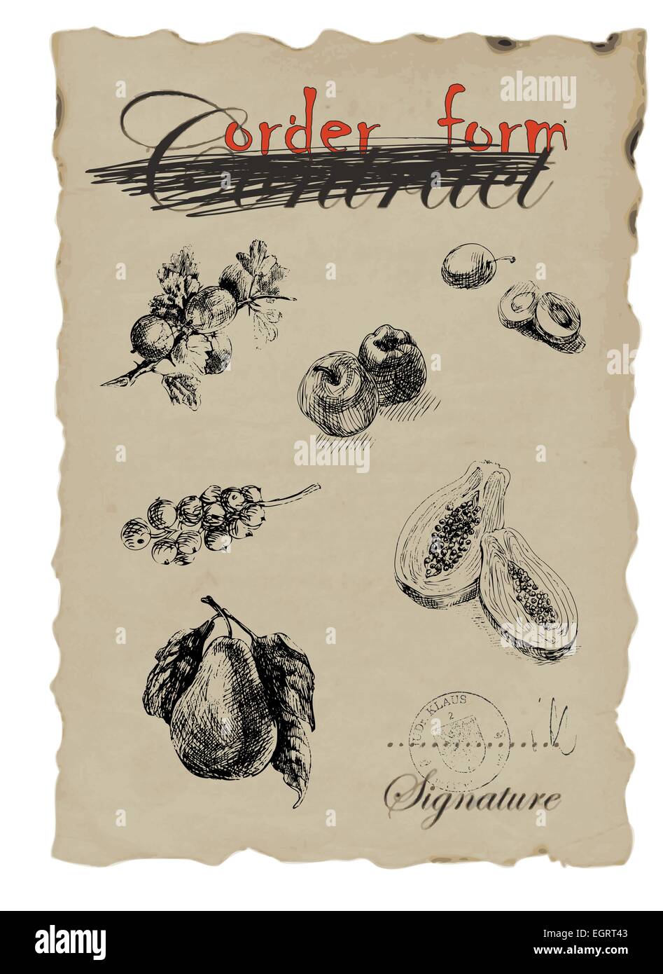 an hand drawn illustration (marker technique, converted): Order Form ...