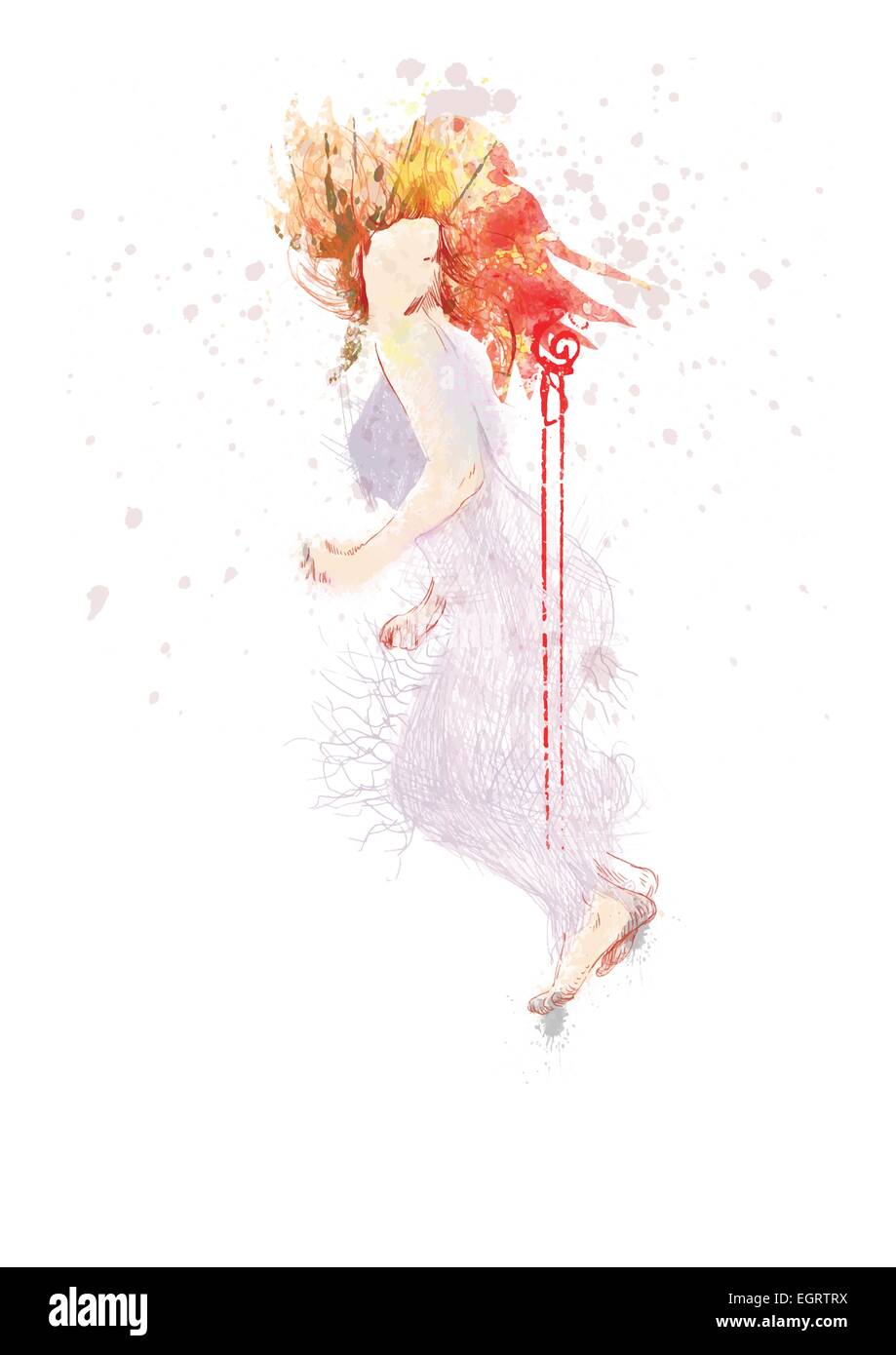 Vintage jumping woman Cut Out Stock Images & Pictures - Alamy