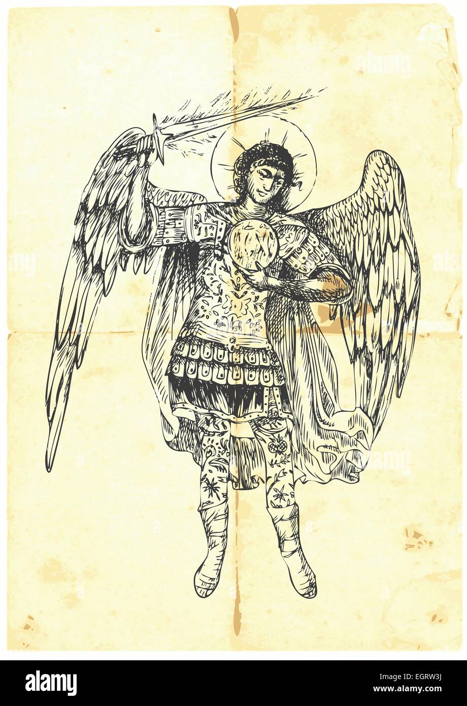 An hand draw illustration - (black marker technique) - URIEL Stock ...