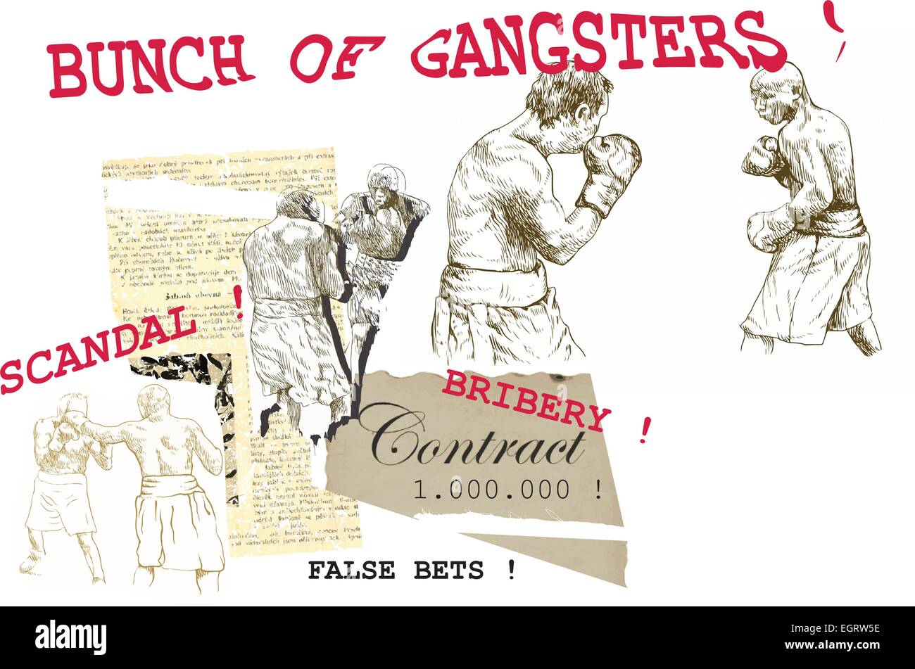 Vintage Boxing Match Stock Vector Images - Alamy