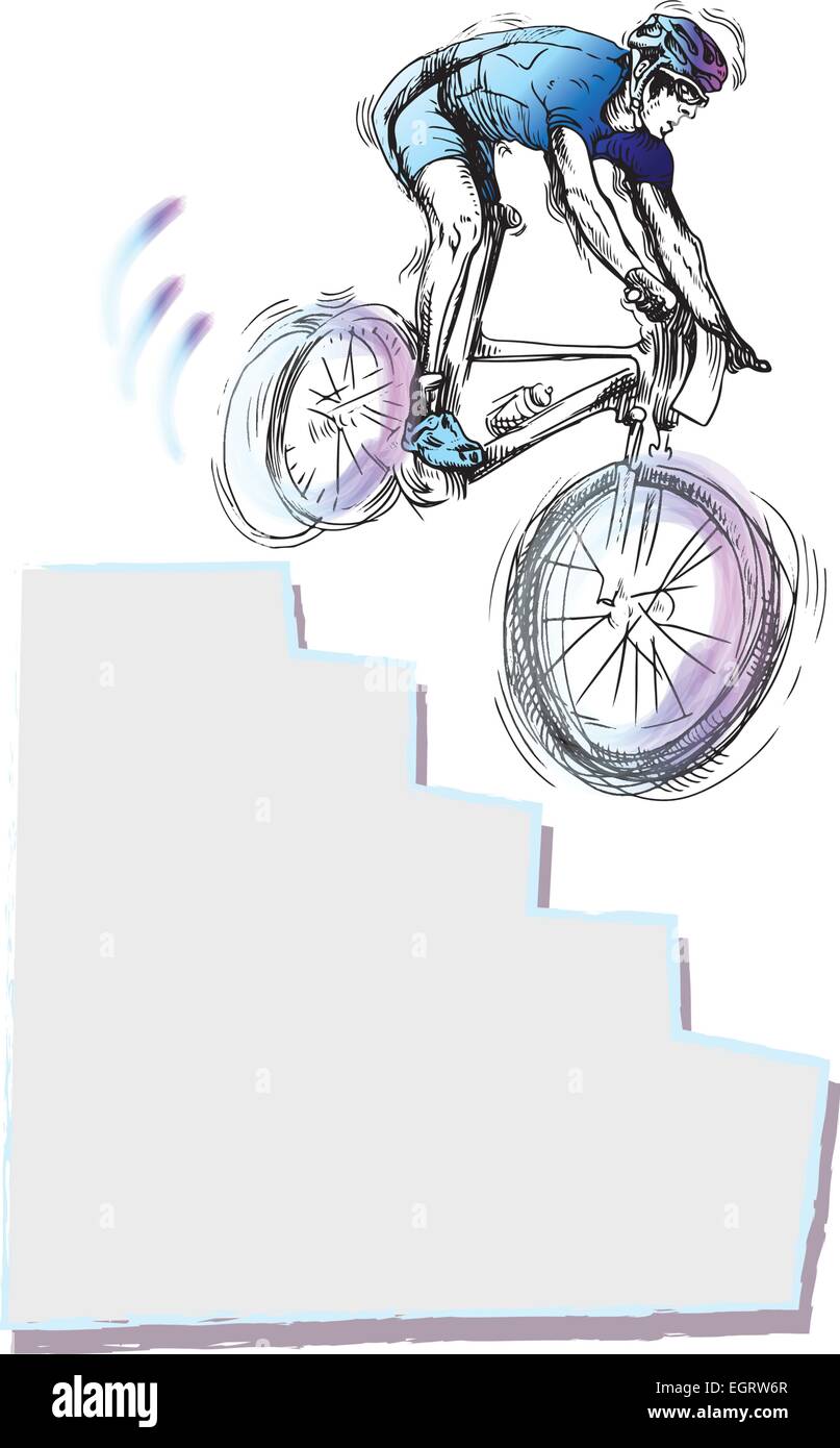 An hand drawn illustration (line art) - Cycling - Cyclist Stock Vector ...