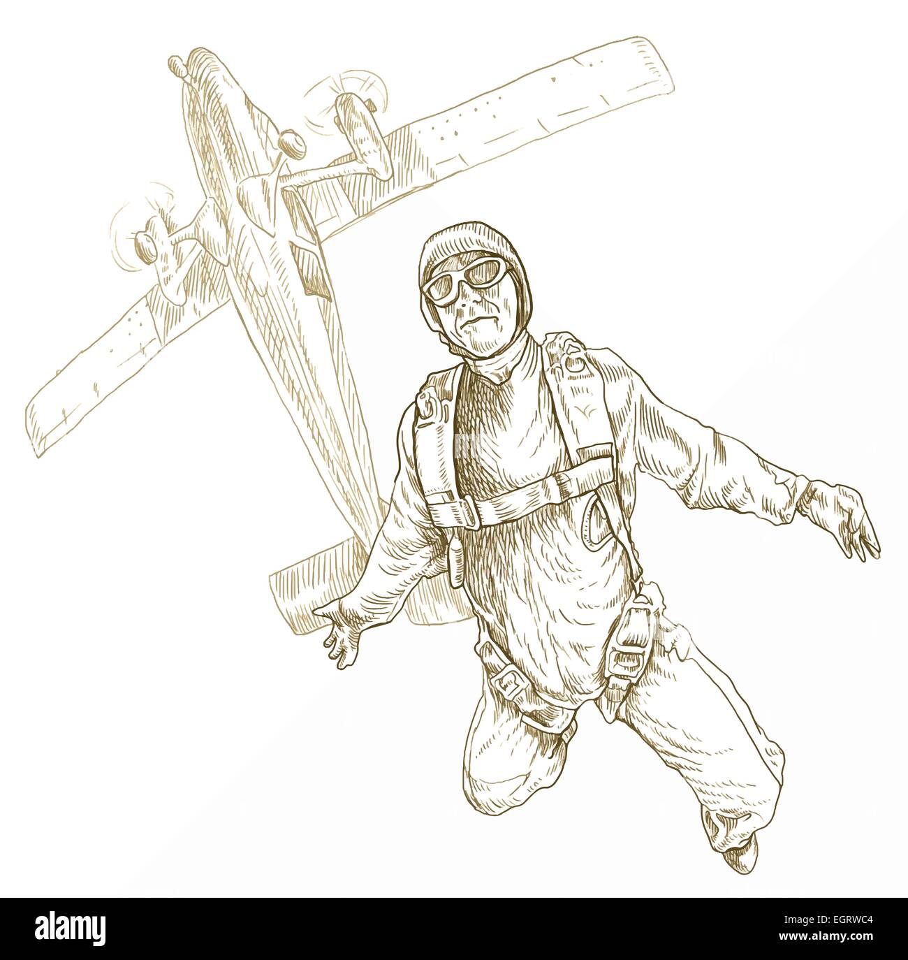 An hand drawn illustration - parachutist Stock Vector Image & Art - Alamy