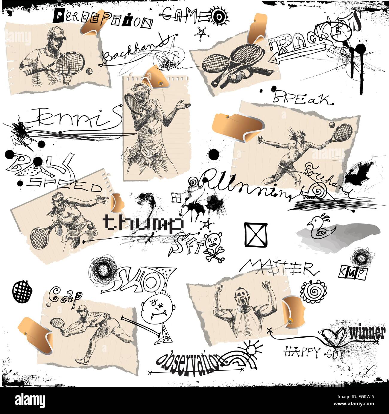 Tennis legends Stock Vector Images - Alamy