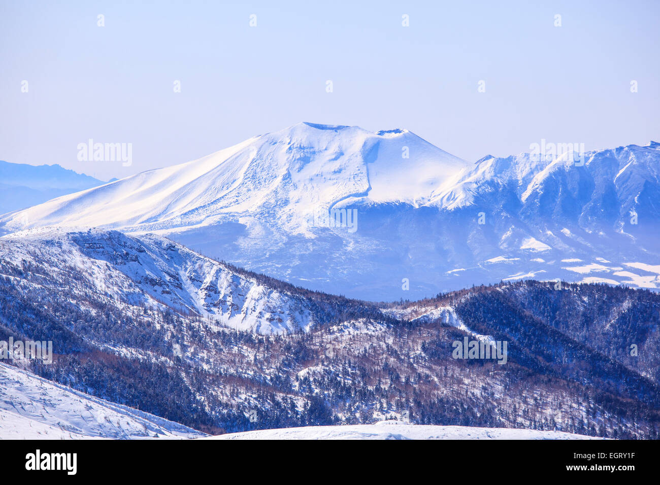 Mt. Asama in winter, Nagano, Japan Stock Photo - Alamy