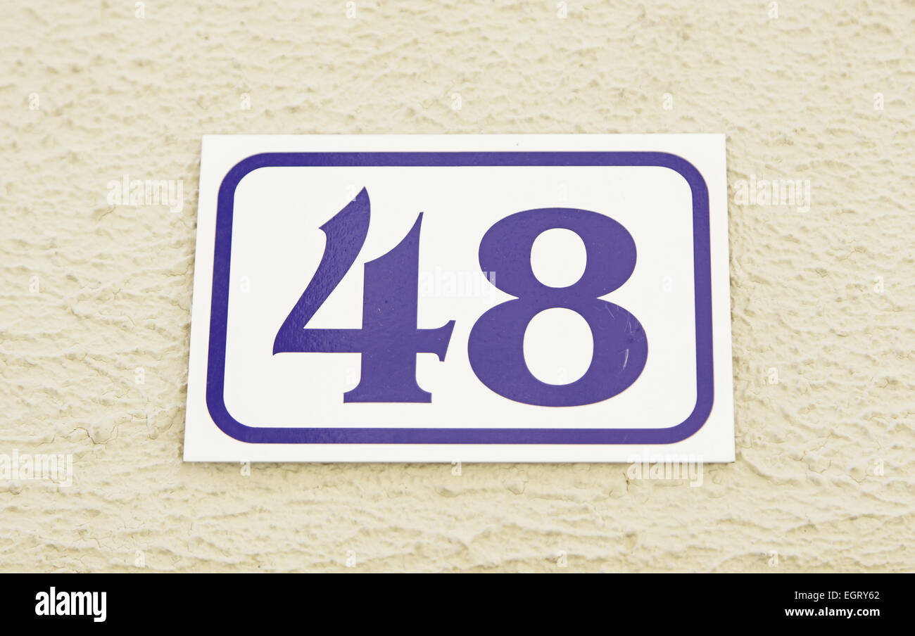 Number forty-eight in the wall of a house, the number of information ...