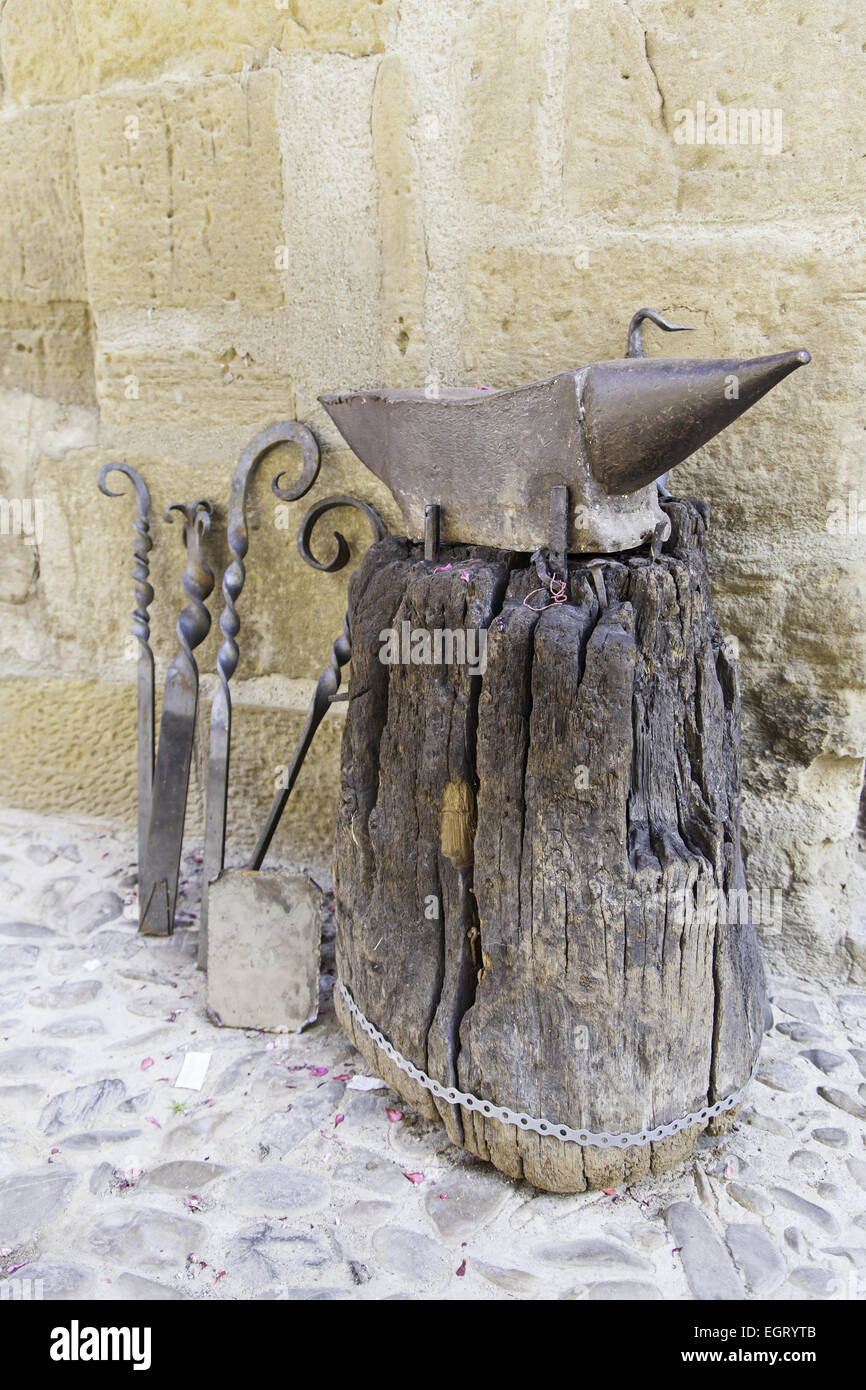 Old anvil smith, metal detail tool for shaping metal Stock Photo - Alamy