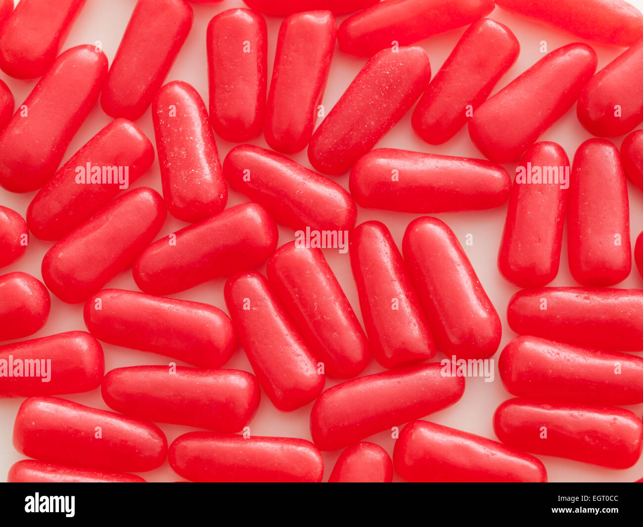 A close-up of Hot Tamales, a cinnamon candy manufactured by Just Born ...