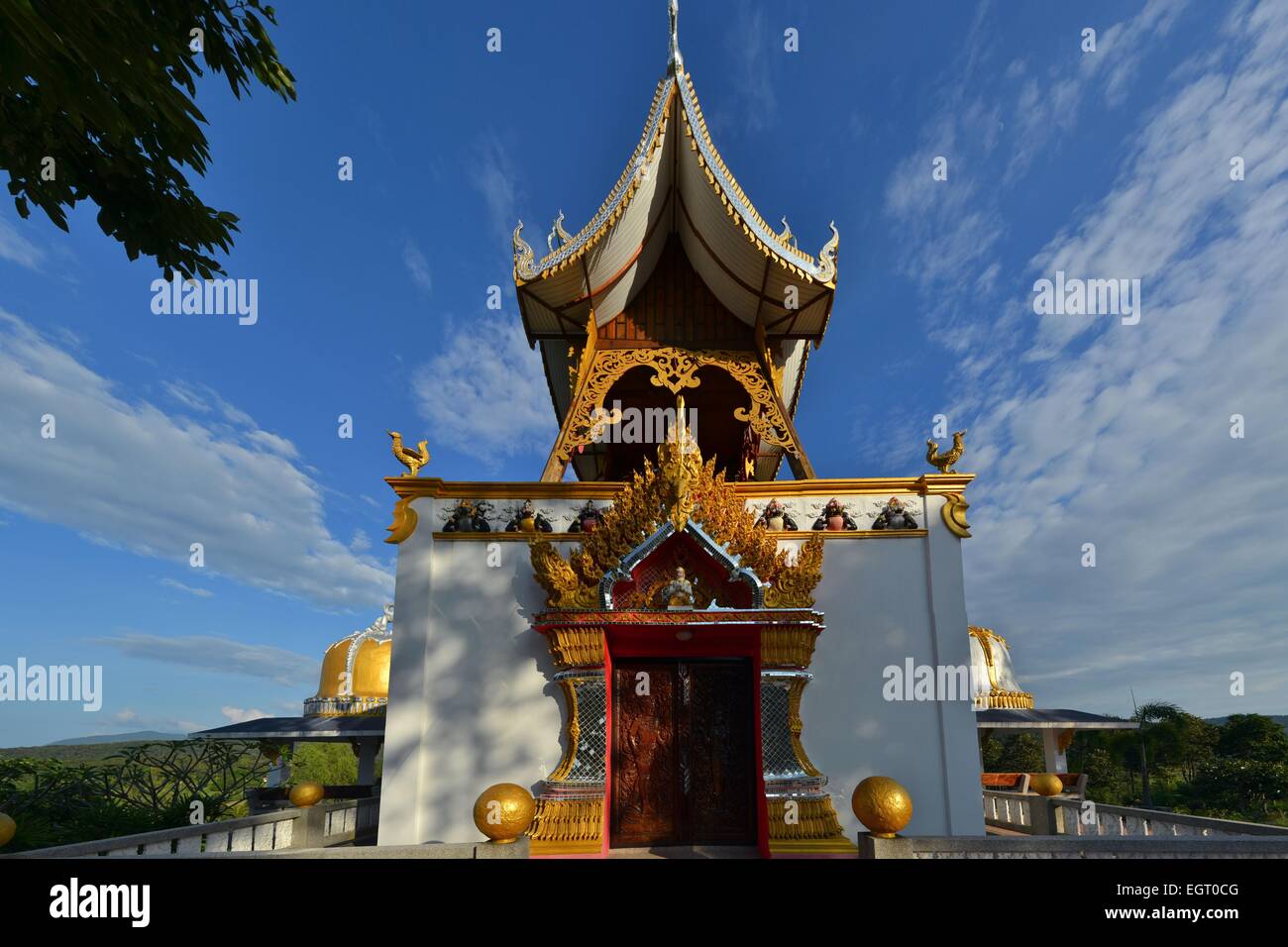 Bell tower in a rural Thai temple, Northern Thailand Stock Photo - Alamy