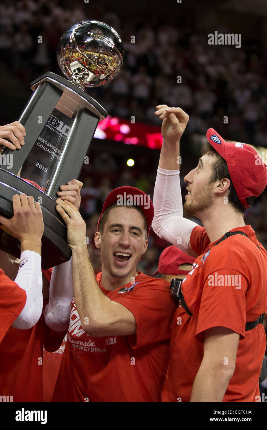 March 1, 2015: Seniors Wisconsin Badgers guard Josh Gasser #21 and ...