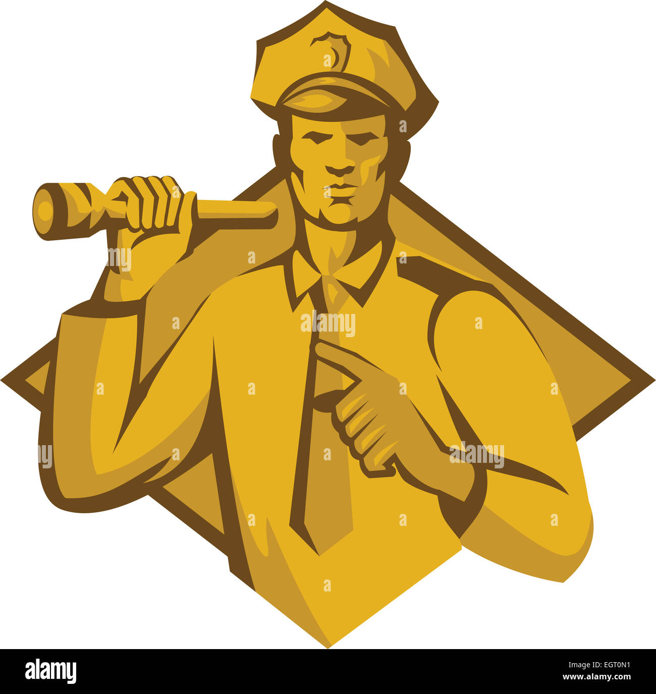 Illustration policeman police officer holding hi-res stock photography ...