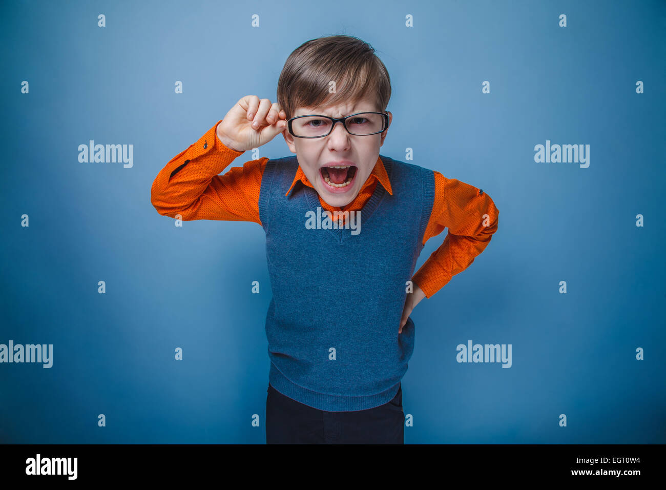 Male glasses angry hi-res stock photography and images - Alamy