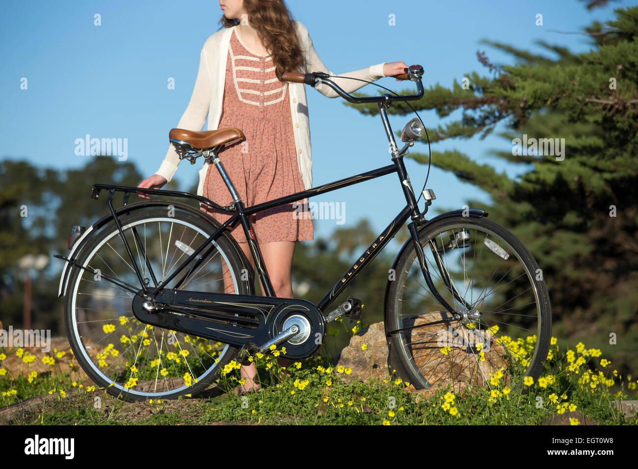 Girl with Bicycle Book Cover Concept Stock Photo - Alamy