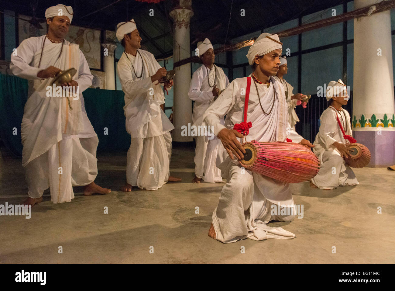 Monks Performing, Uttar Kamalabari Satra, Majuli Island Stock Photo - Alamy
