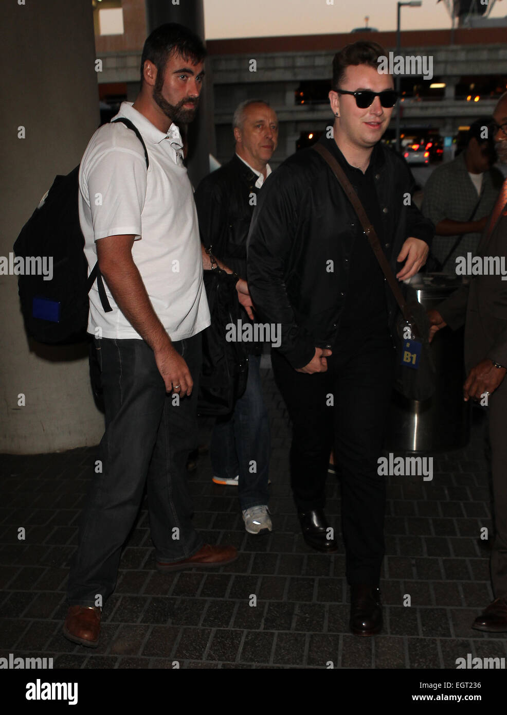 Sam Smith at Los Angeles International Airport (LAX) Featuring: Sam ...