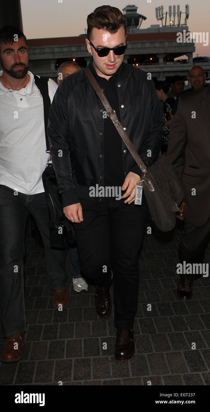 Sam Smith at Los Angeles International Airport (LAX) Featuring: Sam ...