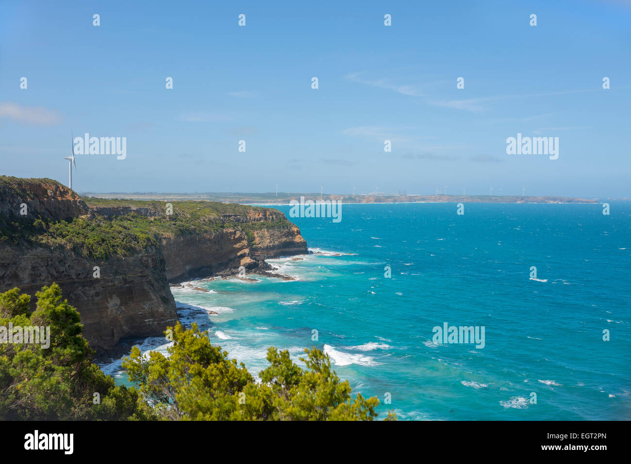 The coastal cliffs near the city of Portland Victoria Australia Stock ...