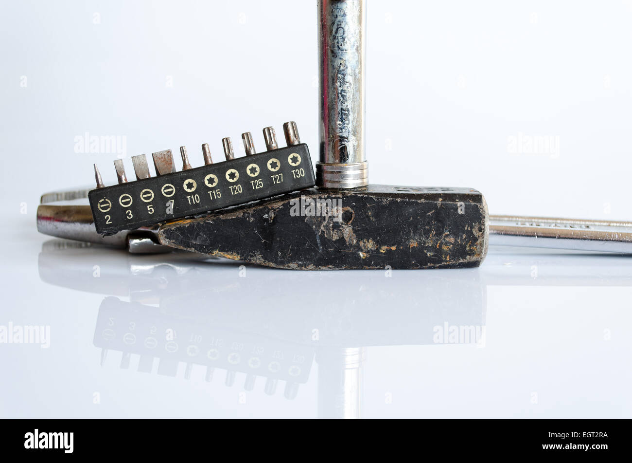 Mechanic tools set isolated on white background Stock Photo - Alamy