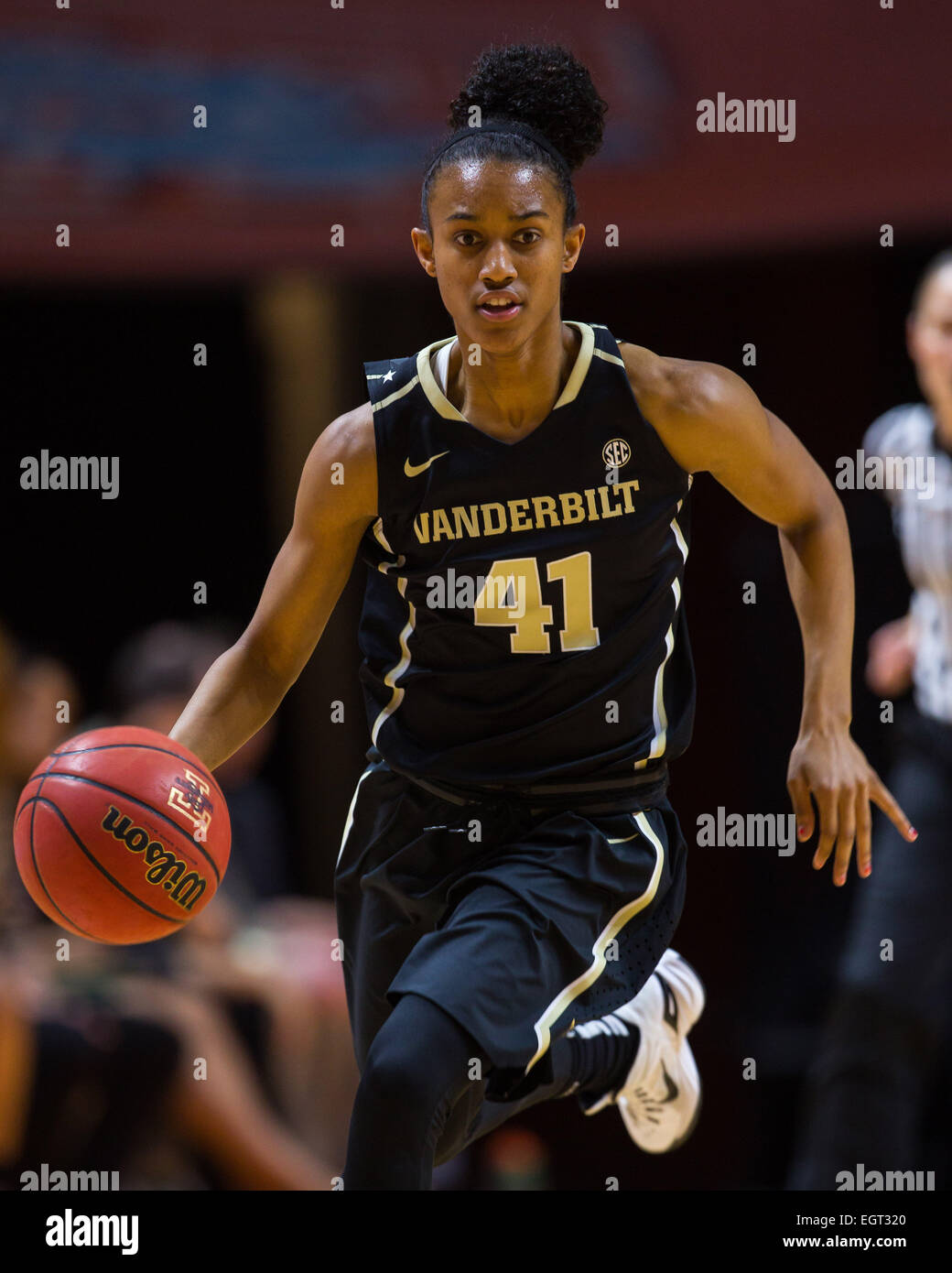 March 1, 2015: Paris Kea #41 of the Vanderbilt Commodores brings the ...