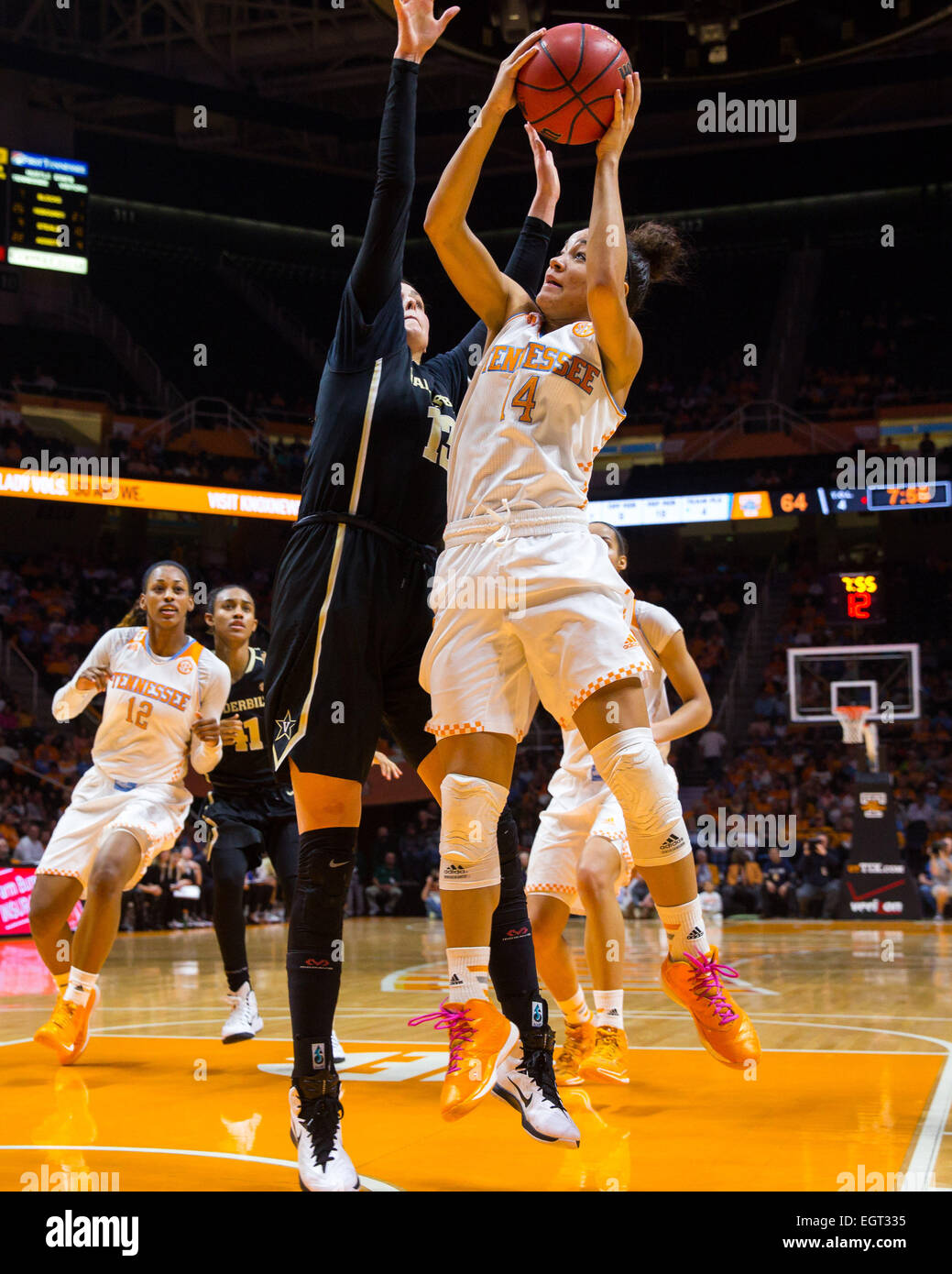 March 1, 2015: Andraya Carter #14 of the Tennessee Lady Volunteers ...