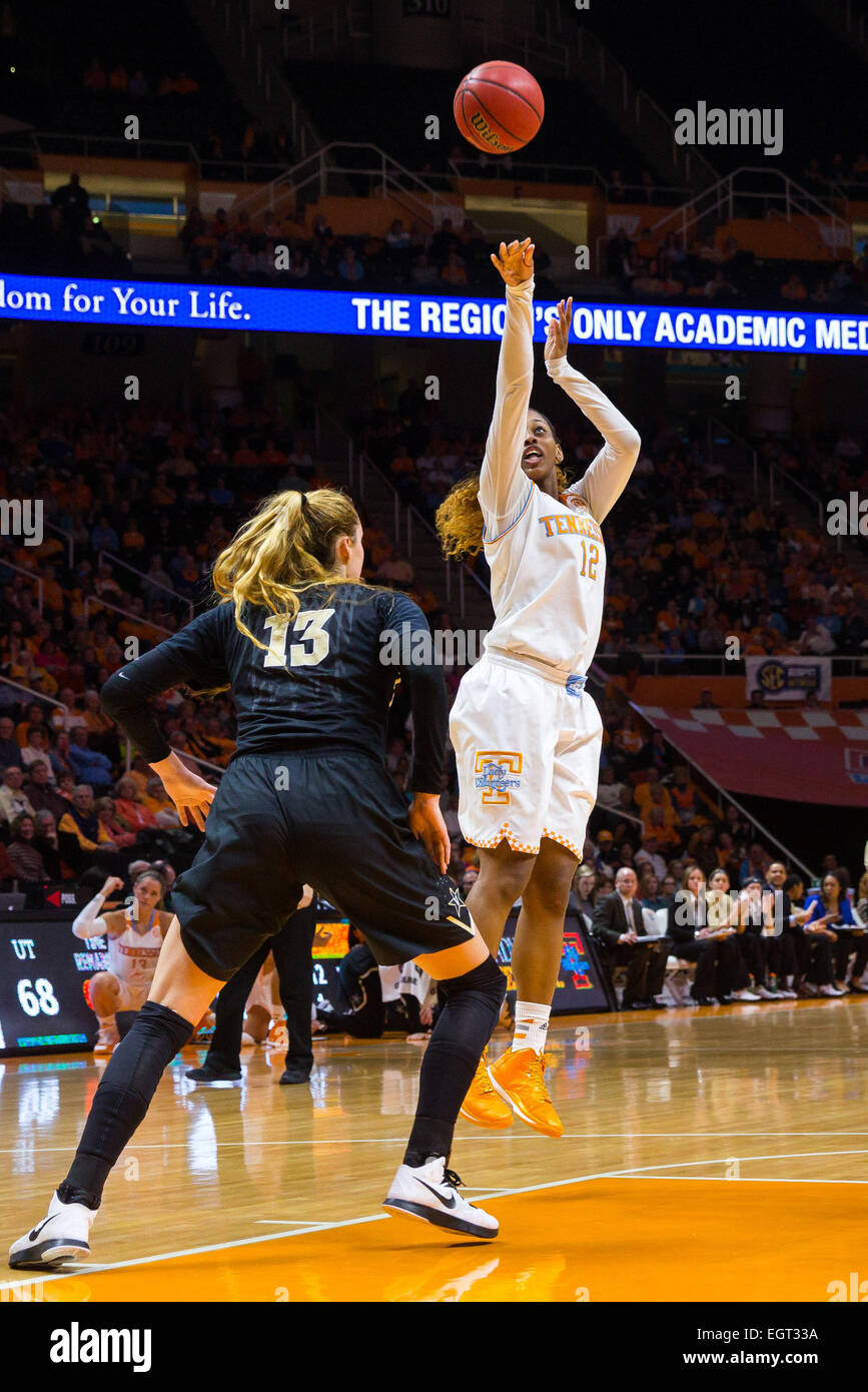 March 1, 2015: Bashaara Graves #12 of the Tennessee Lady Volunteers ...